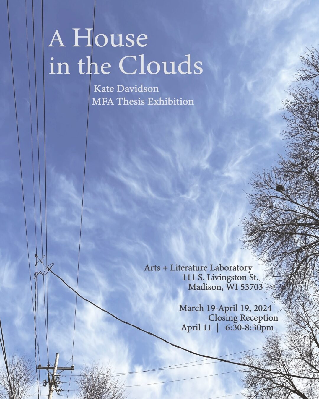 A House in the Clouds: MFA Thesis Exhibition by 2024 ALL Prize Winner ...