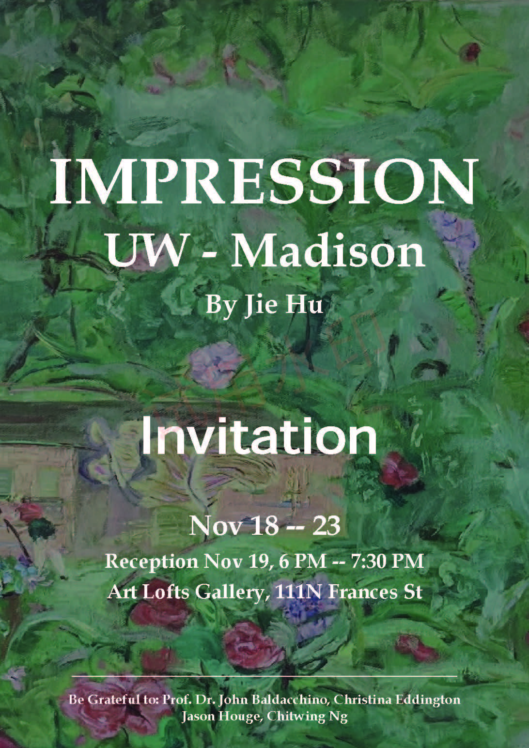 Impression UW-Madison by Visiting Artist-Scholar Jie Hu - UW ART